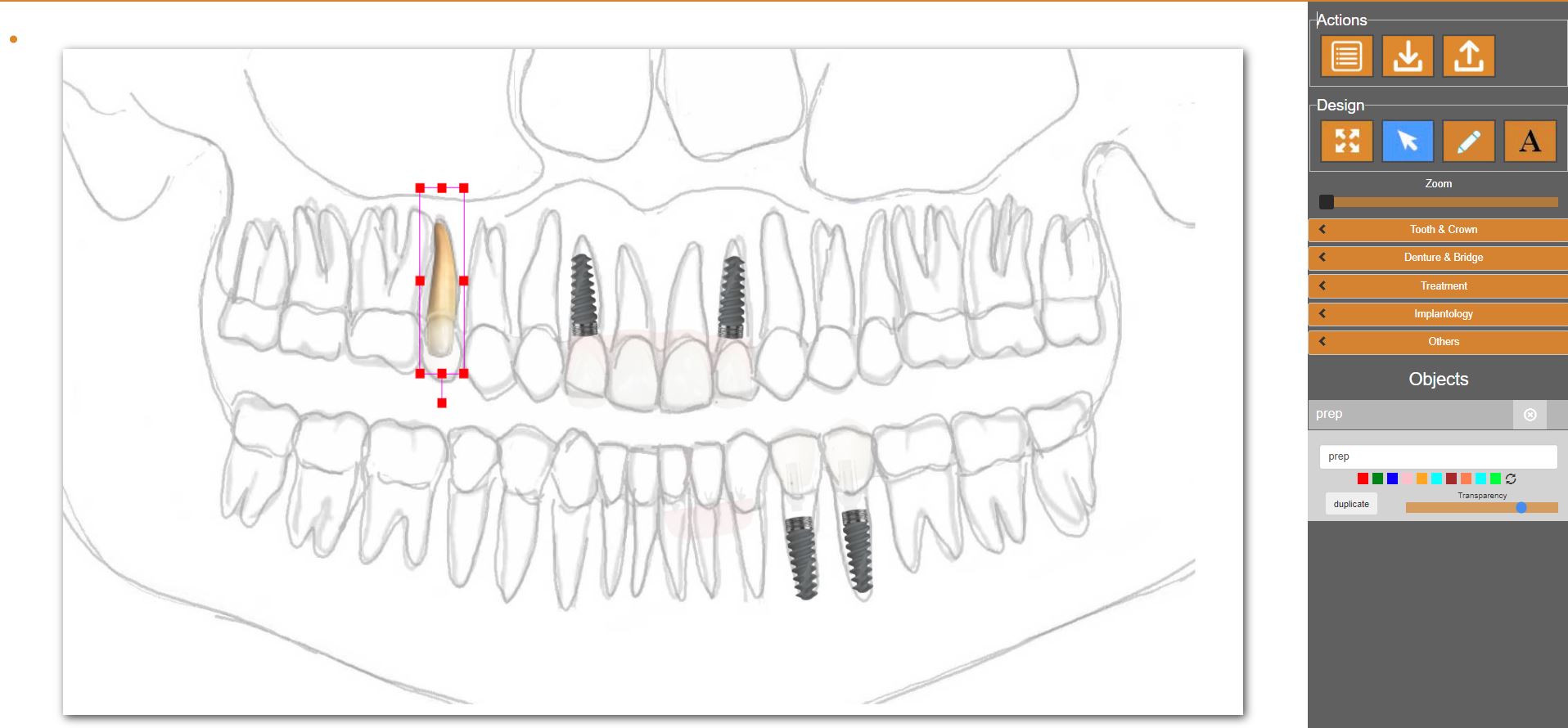 Dental 2 Drawing – The simplified drawing tool